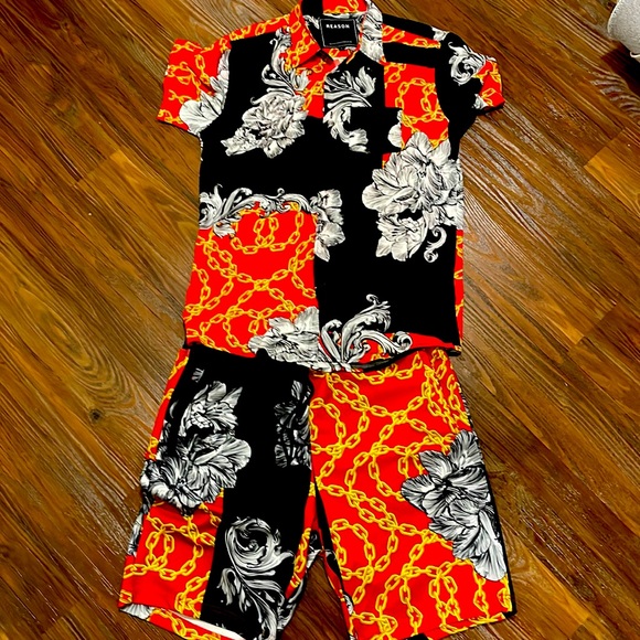 Reason | Shorts | Mens Red Short Set | Poshmark